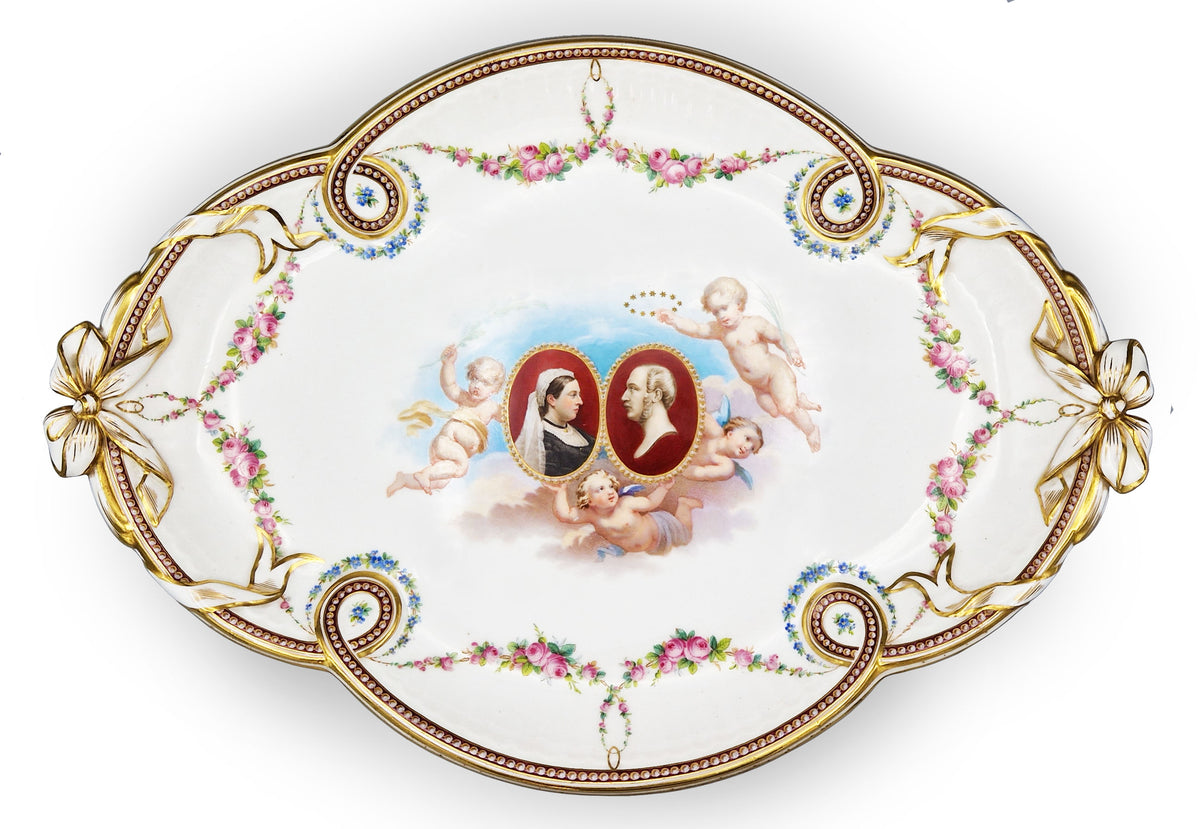Rare Minton Porcelain 'Queen Victoria & Prince Albert' Tray in the Fre ...
